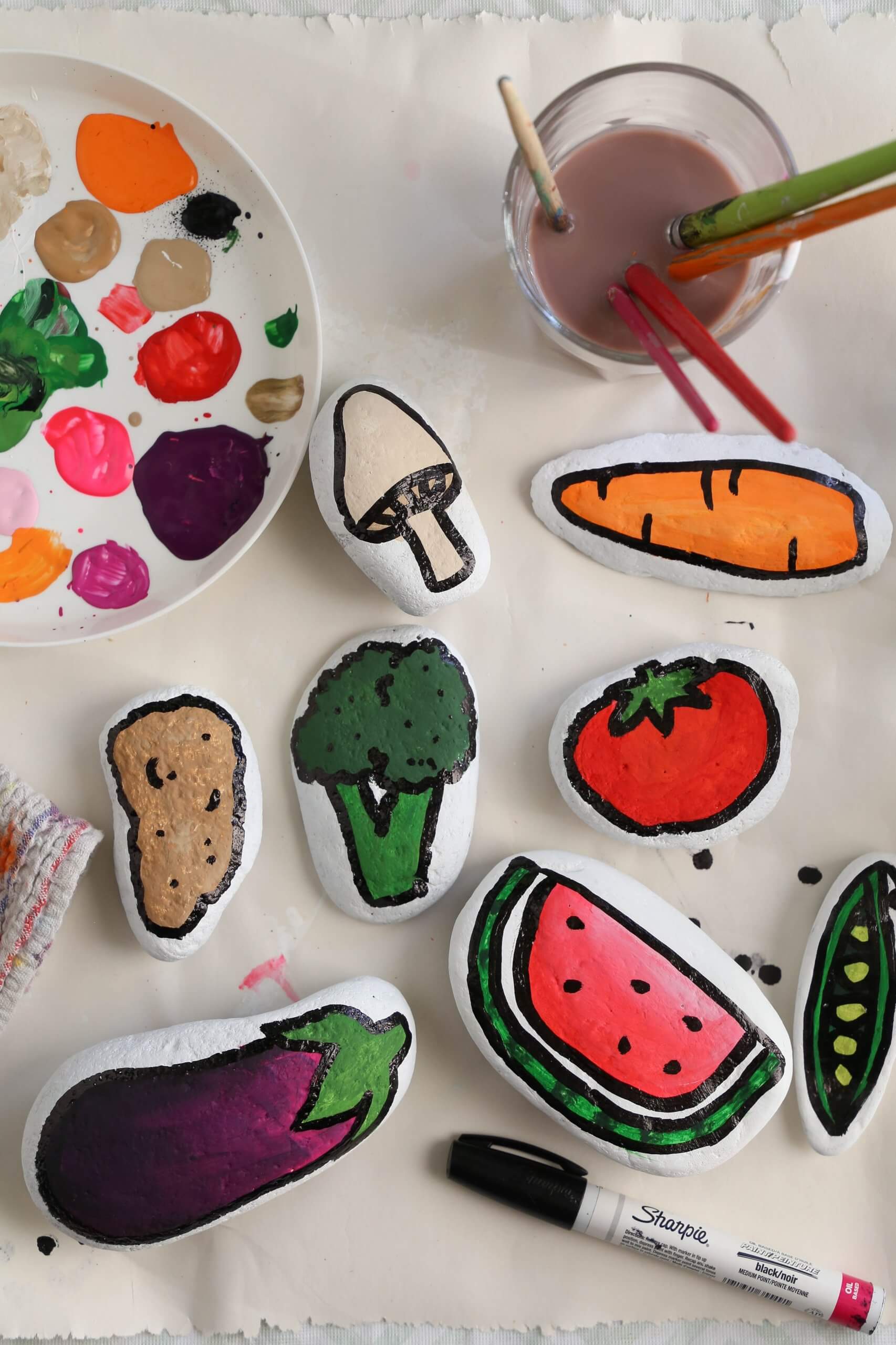 Fruit & Veggie Painted Rocks - Natures Fare
